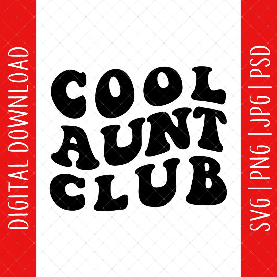Cool Aunt Club Digital Download - Birthday Gifts for Aunt From Niece ...
