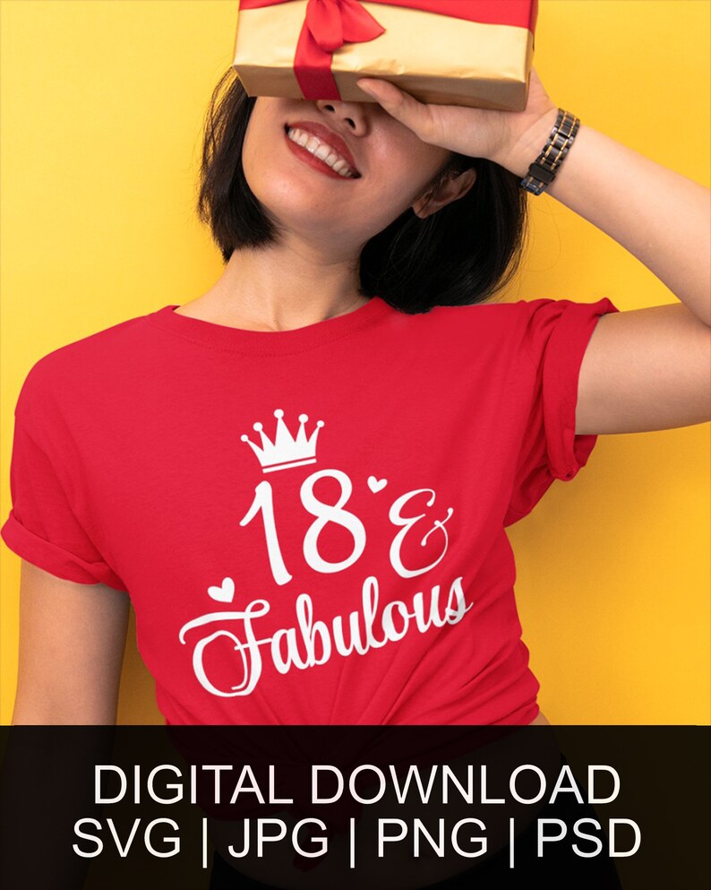 18 & Fabulous Svg Png Jpg Psd Digital Download 18th | Etsy