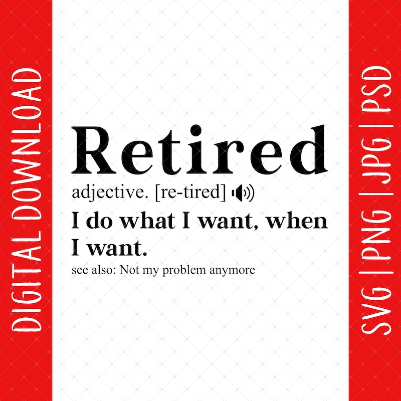 Retired Definition - Etsy