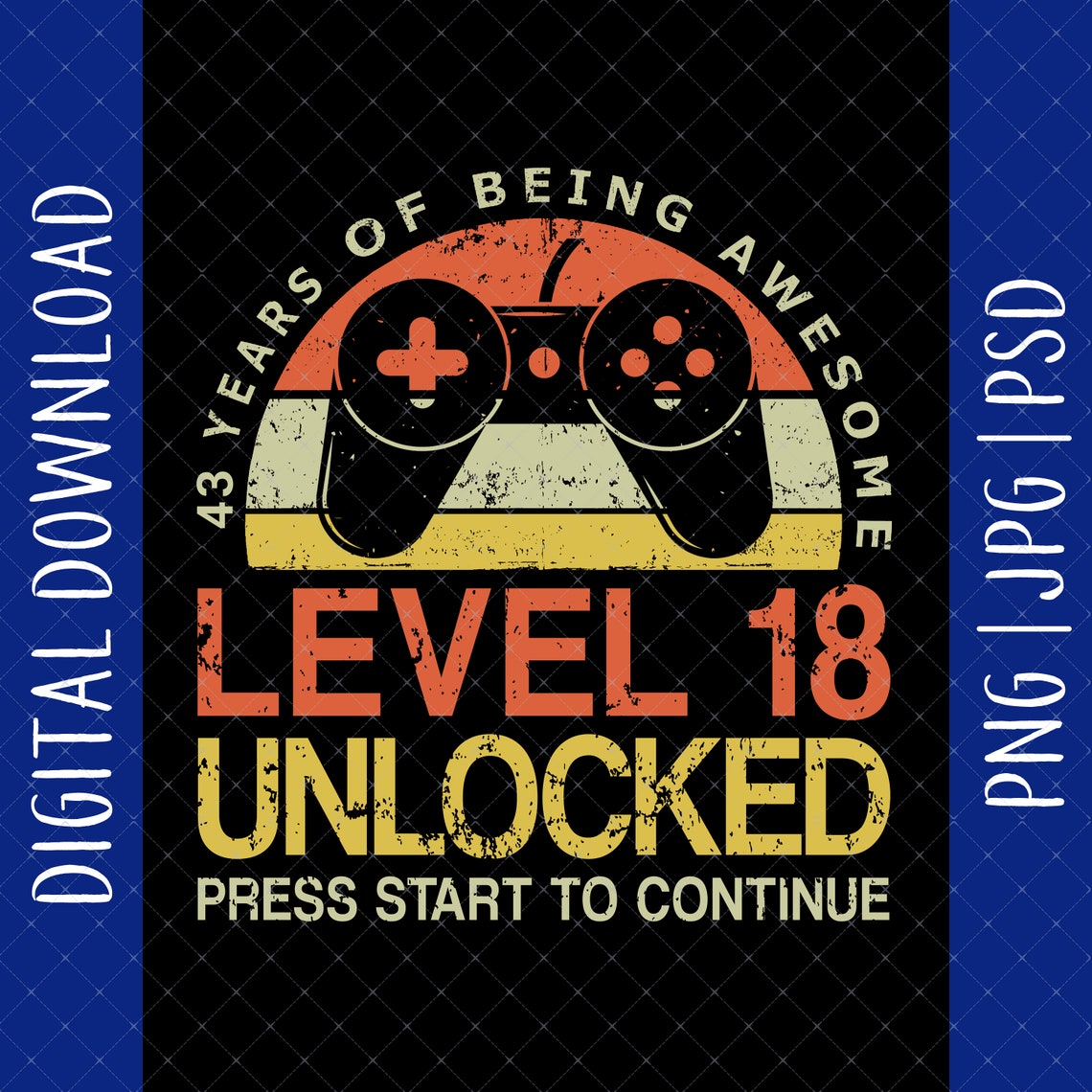 Level 18 Unlocked 18th Birthday Digital Download 18th | Etsy