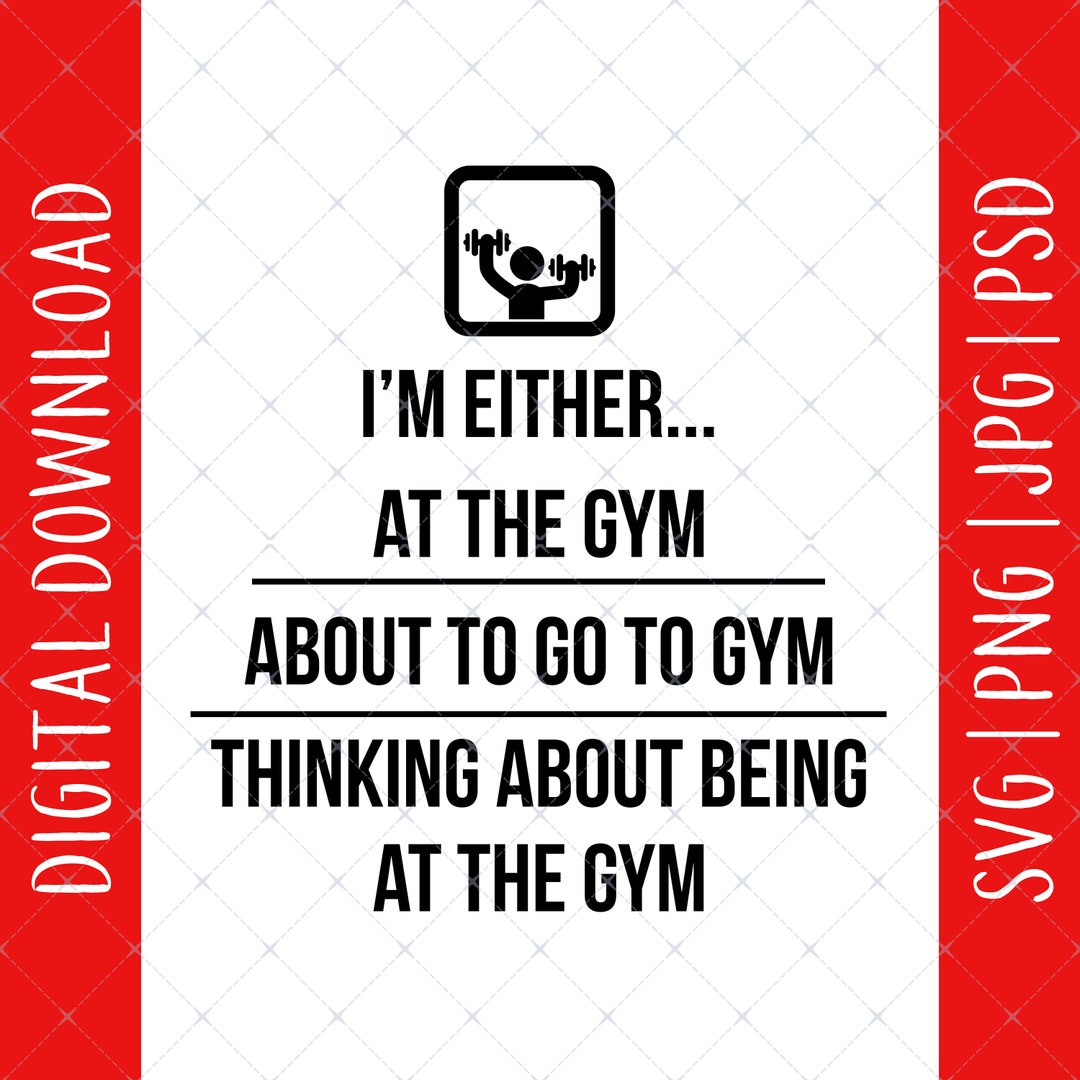 Funny Gym Workout Sayings Svg, Png, Jpg, Psd Digital Download - Funny ...