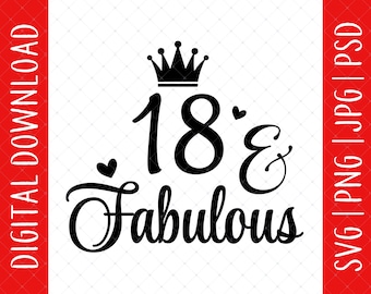 18th Birthday Svg | Etsy