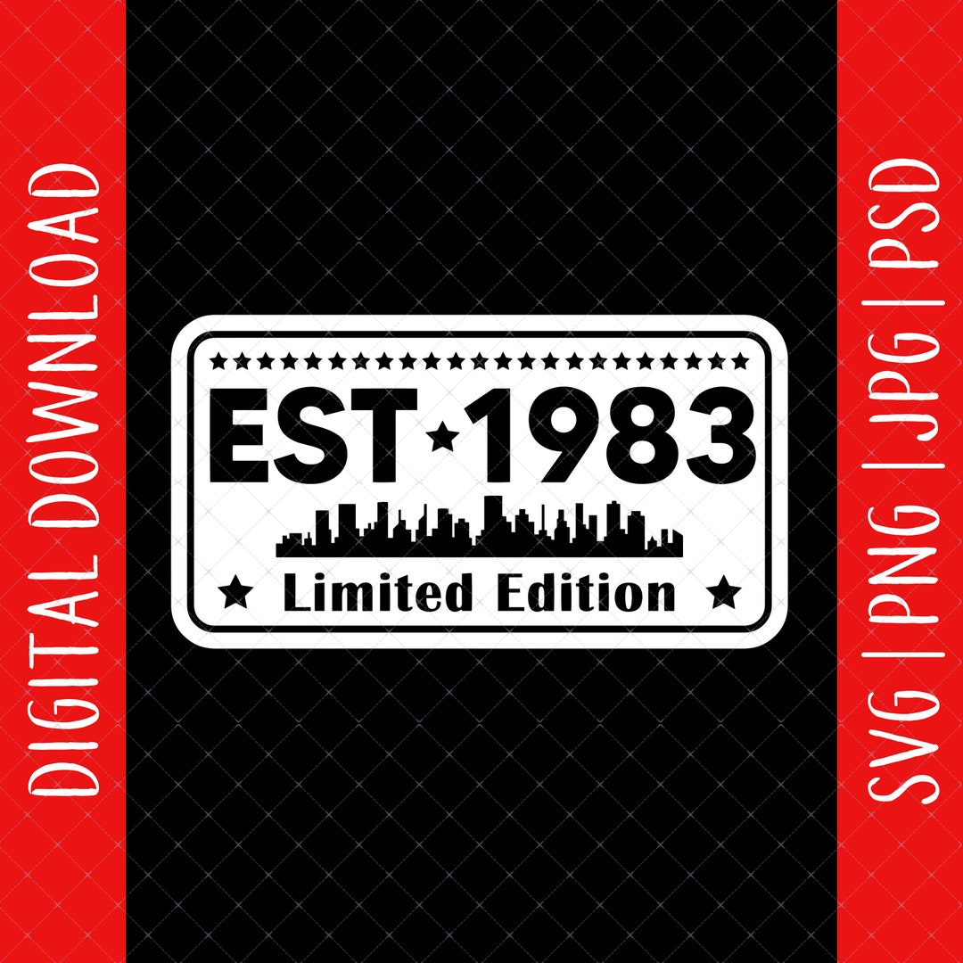 License Car Number 40th Birthday Digital Download 1982 40th - Etsy