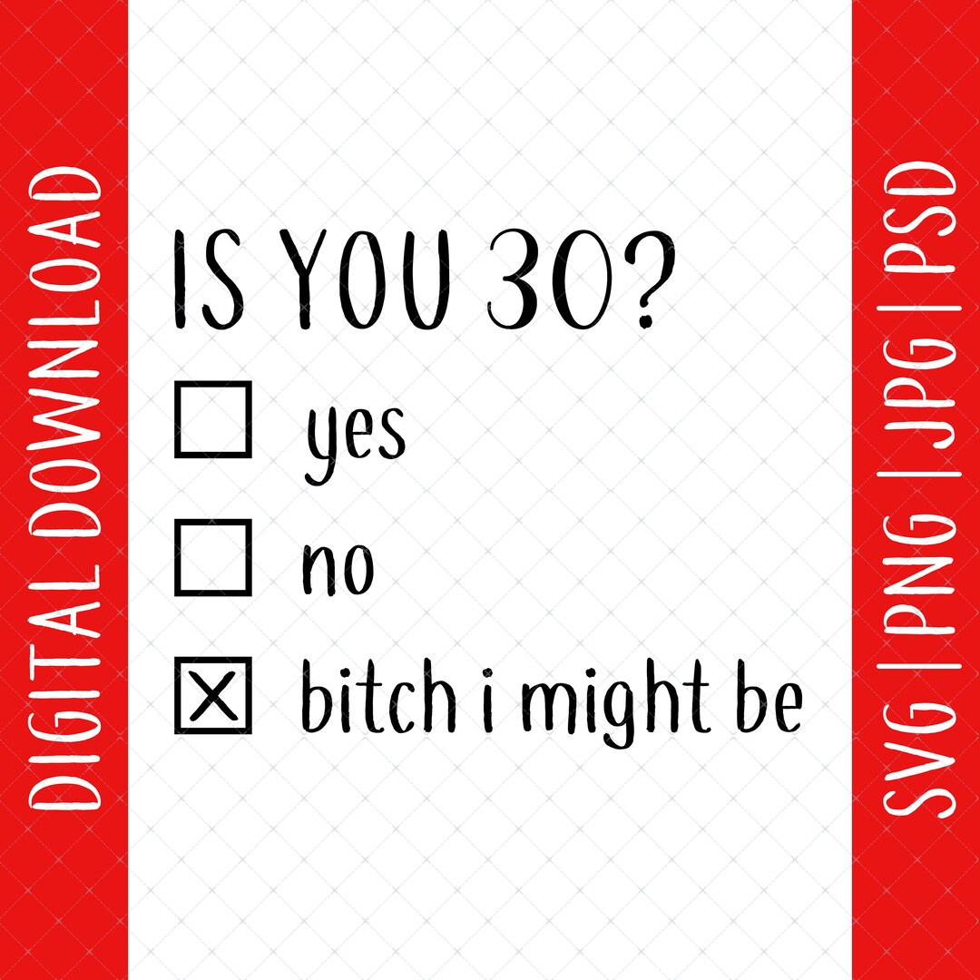 Funny is You 30 Svg, Png, Jpg, Psd Digital Download - 30th Birthday ...