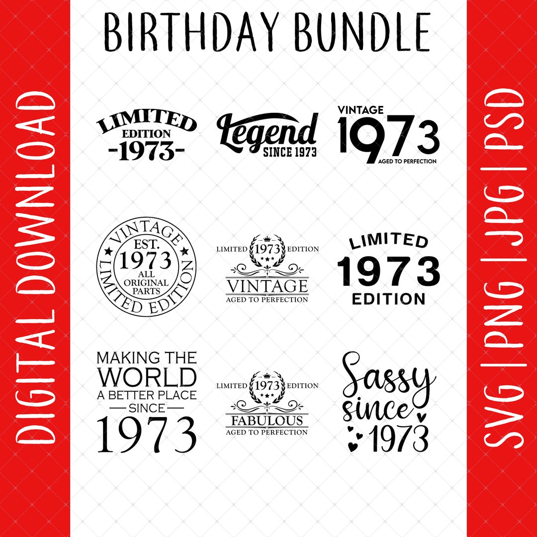 50th Birthday 9 Design Bundle Digital Download 50 Birthday - Etsy