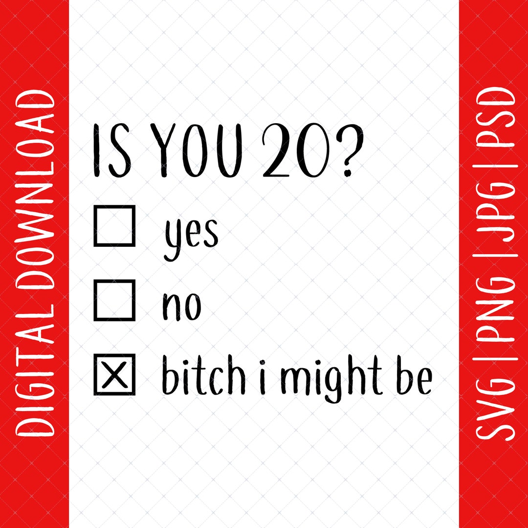 Funny is You 20 Svg, Png, Jpg, Psd Digital Download 2003 20th Birthday ...