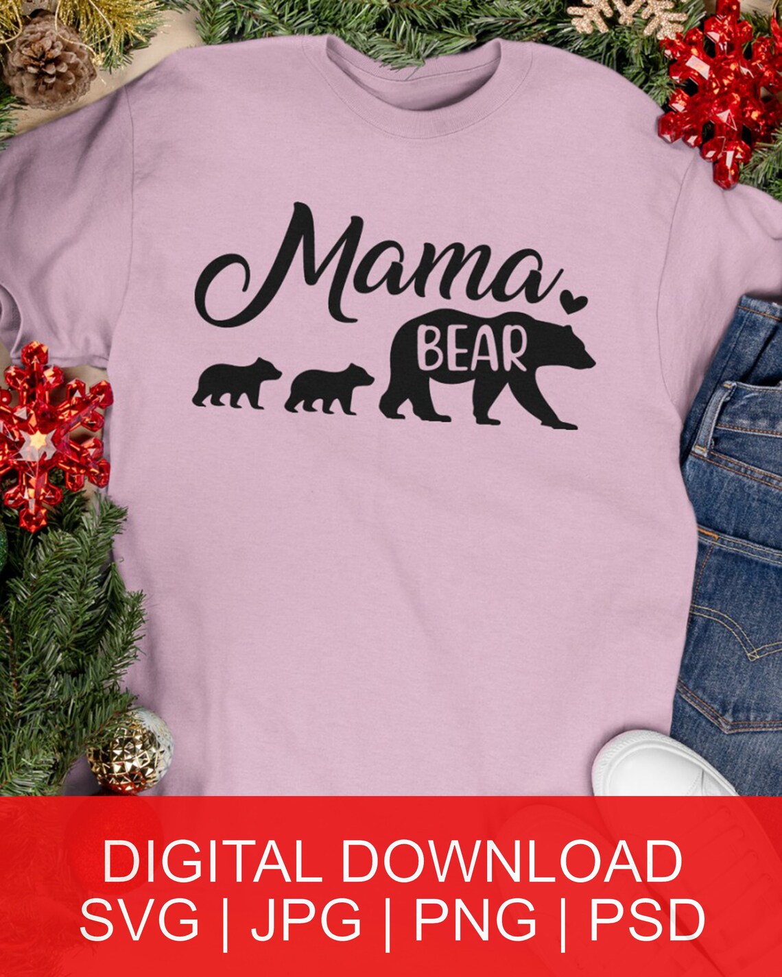Mama Bear Mother of Two Children Digital Download Mama Bear | Etsy