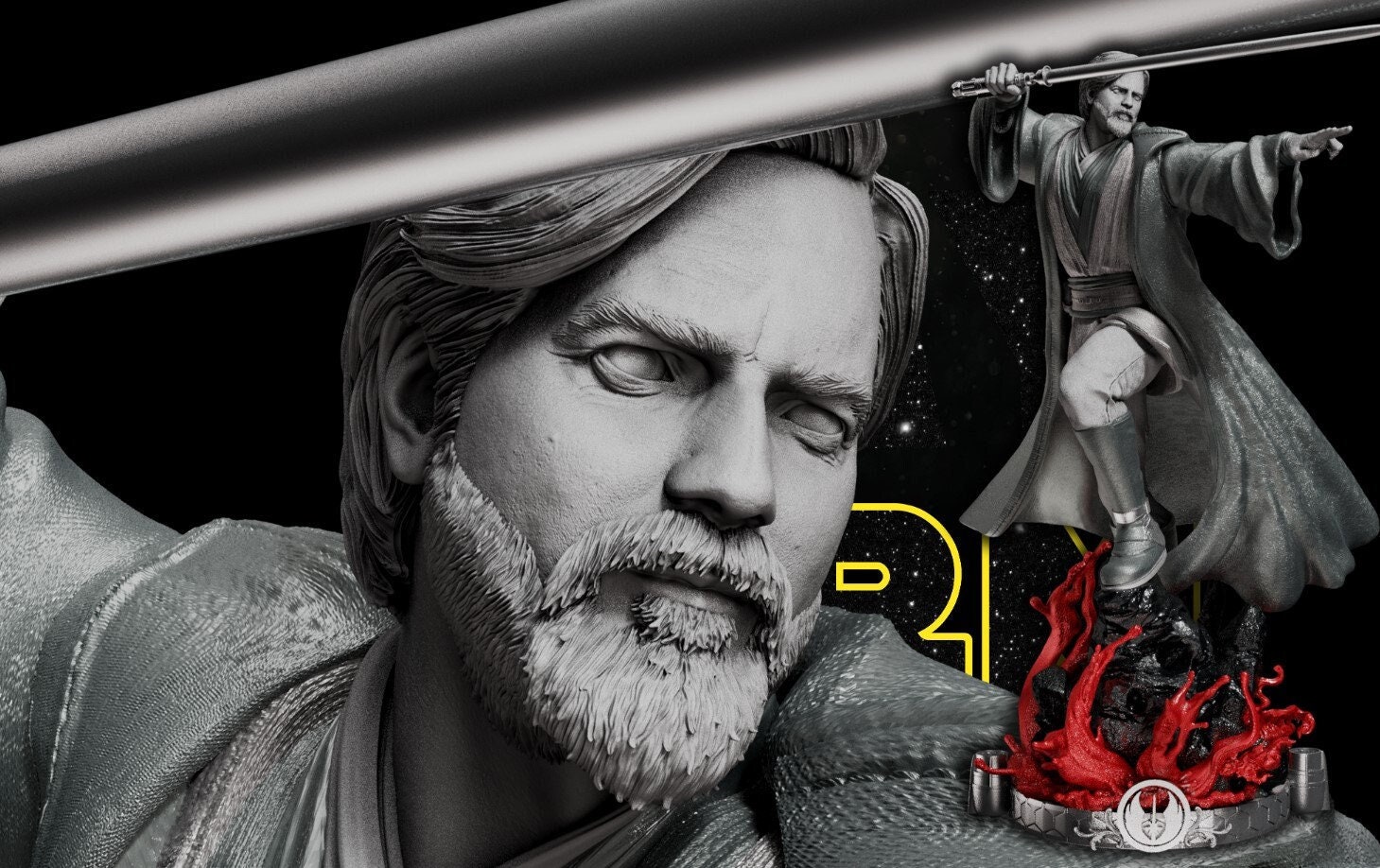 The Battle of Good vs Evil. 2 statues Including a Diorama Base - High ...