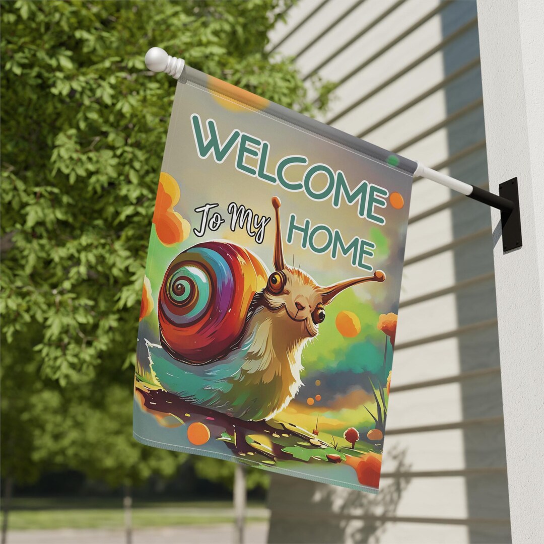 Welcome Home Snail Garden Flag – Spring Summer Outdoor Decor – Double ...