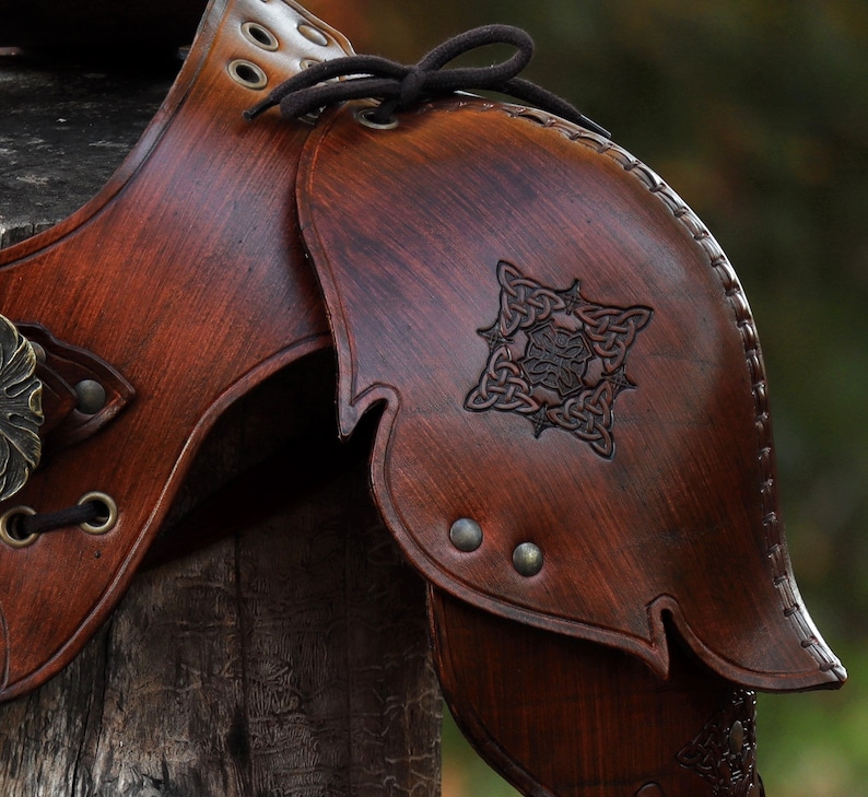 Wardancer Pauldrons Set Gorget Armor Set Leather Handmade - Etsy