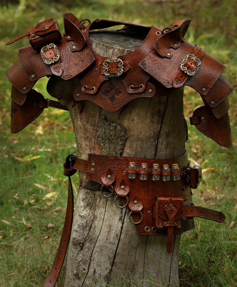 Alchemist Druid Pauldrons Set With Gorget and Belt - Etsy