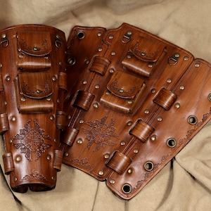 Witcher Assassin Bracers, Tiny Pouches - Larp Armored Cuff - Etsy