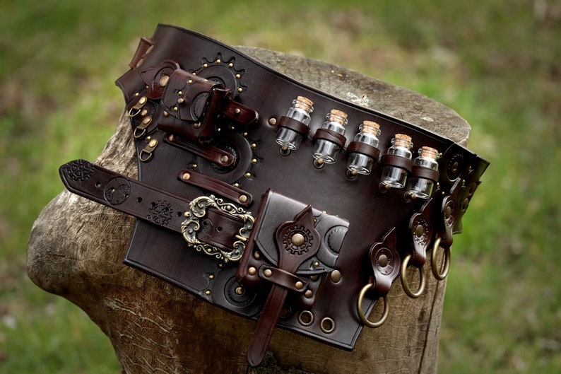 Alchemist Steampunk Belt Druid Bottle Holder RIGHT Side - Etsy