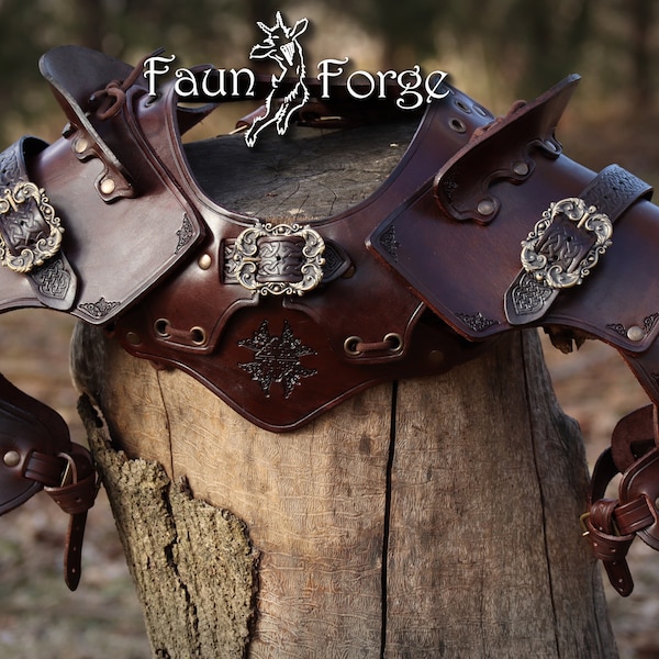 Leather Pauldrons Gorget - Etsy