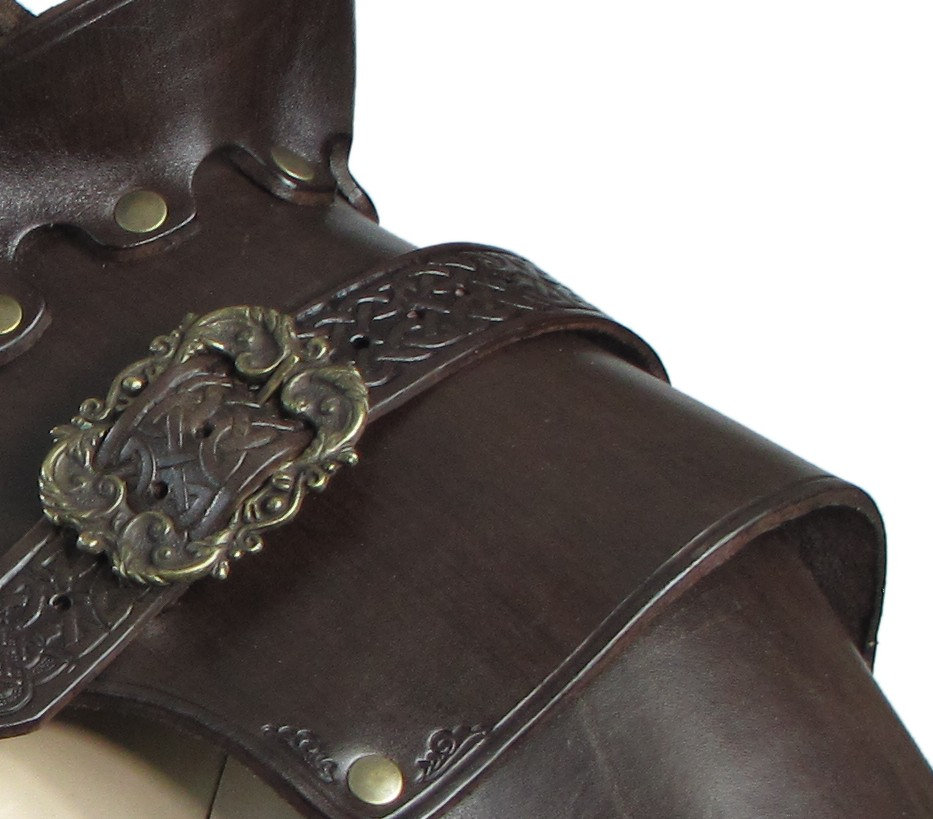 Costume Leather Set Larp Ranger Pauldrons Gorget Bandolier | Etsy