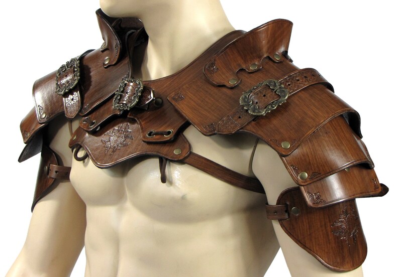 Pauldrons Gorget Set Rogue Leather LARP Shoulder - Etsy