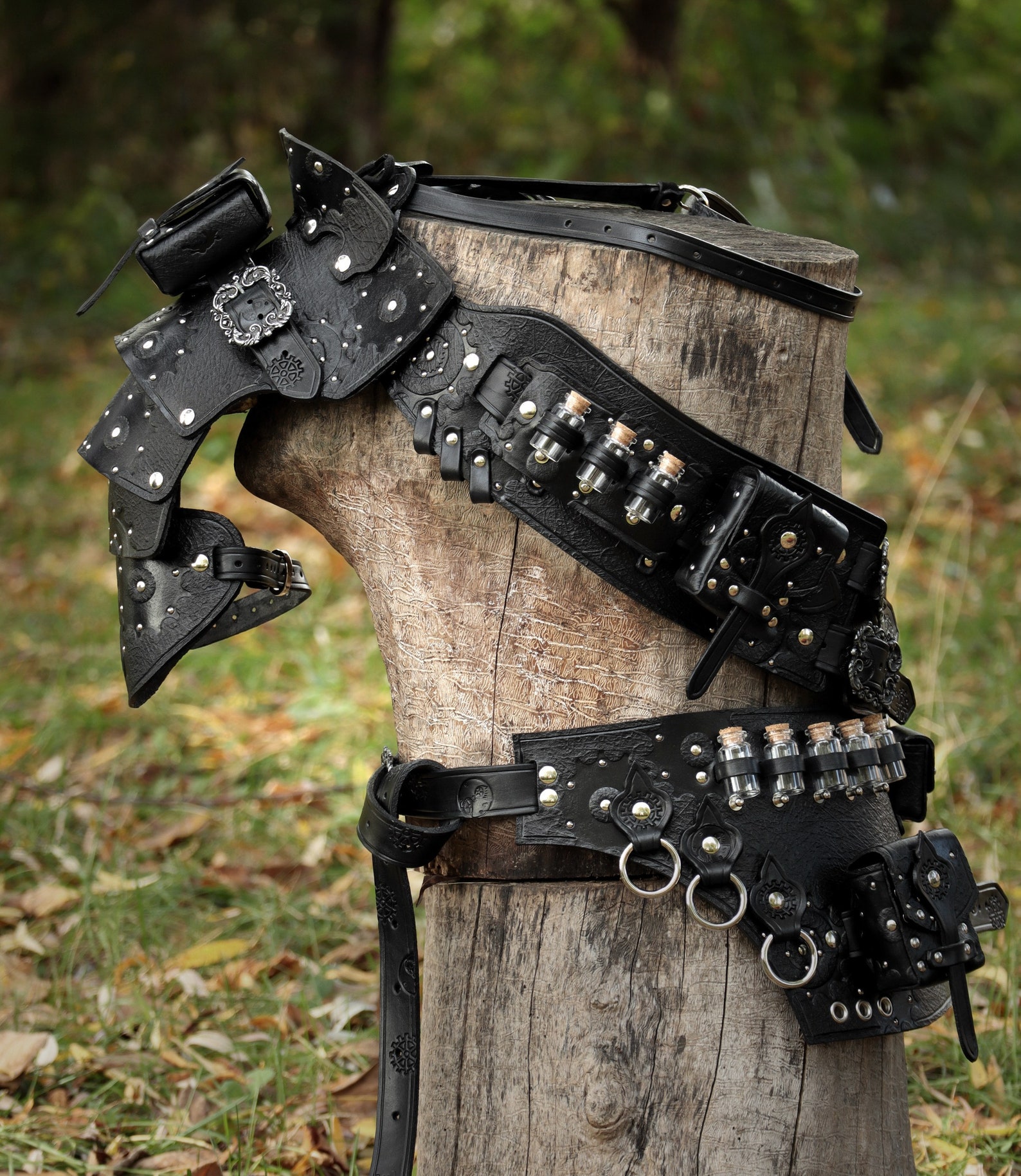 Steampunk Alchemist - Pauldron, Bandolier and Alchemy Belt Set - Etsy