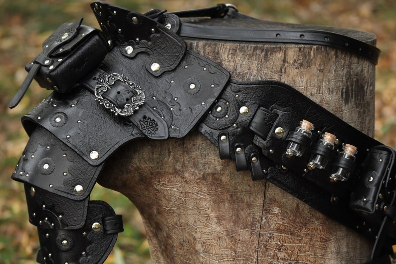 Steampunk Alchemist - Pauldron, Bandolier and Alchemy Belt Set - Etsy