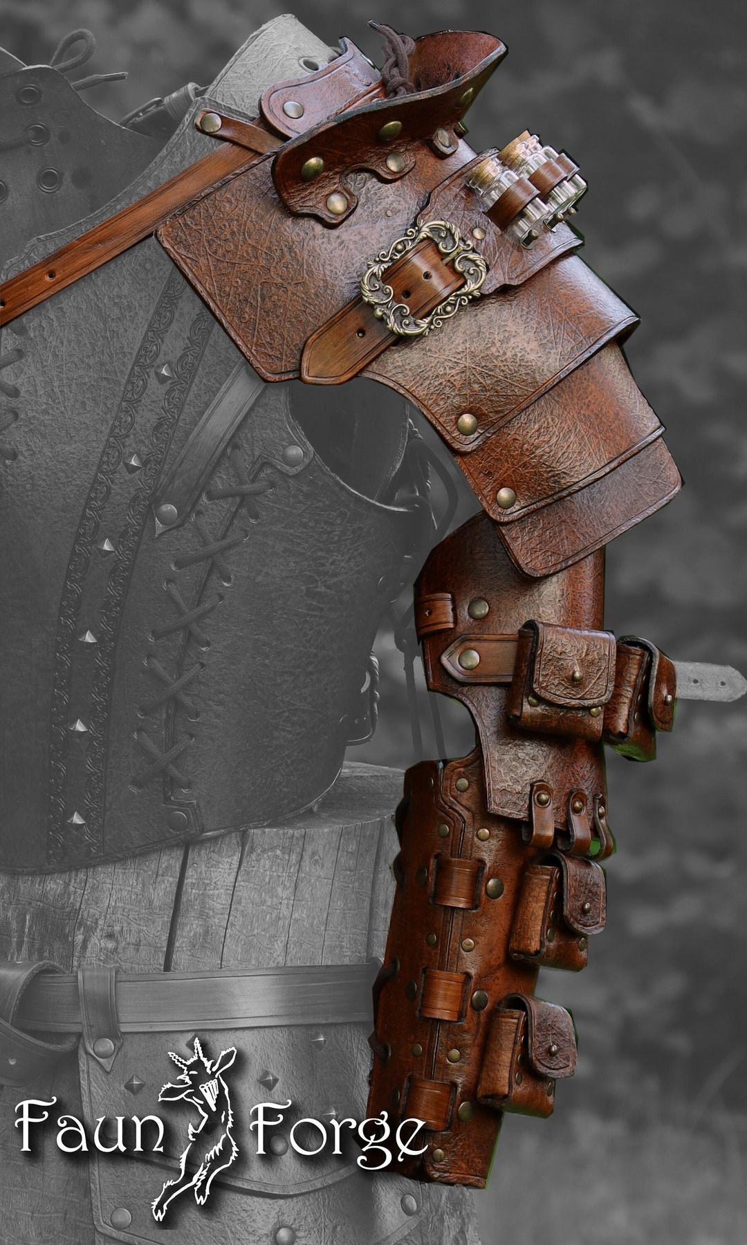 Witcher Pauldron Set - Shoulder With Bracer - Etsy
