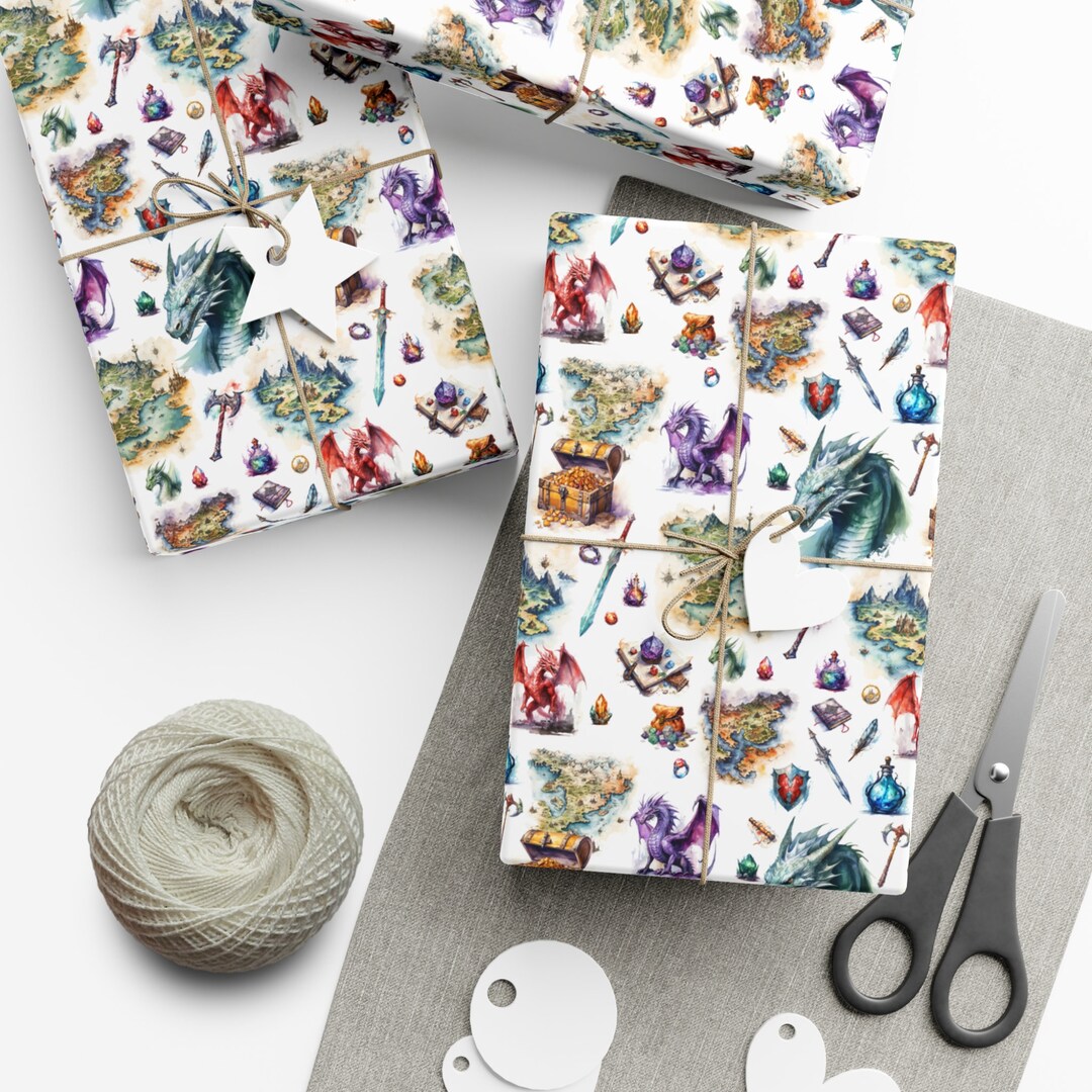 Dungeons and Dragons Gift Wrap Wrapping Paper Dnd Fantasy - Etsy