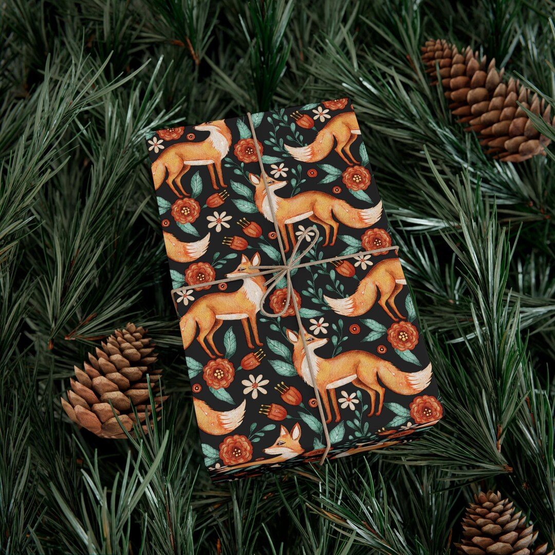 Red Foxes Wrapping Paper, Gift Wrap, Fantasy - Etsy