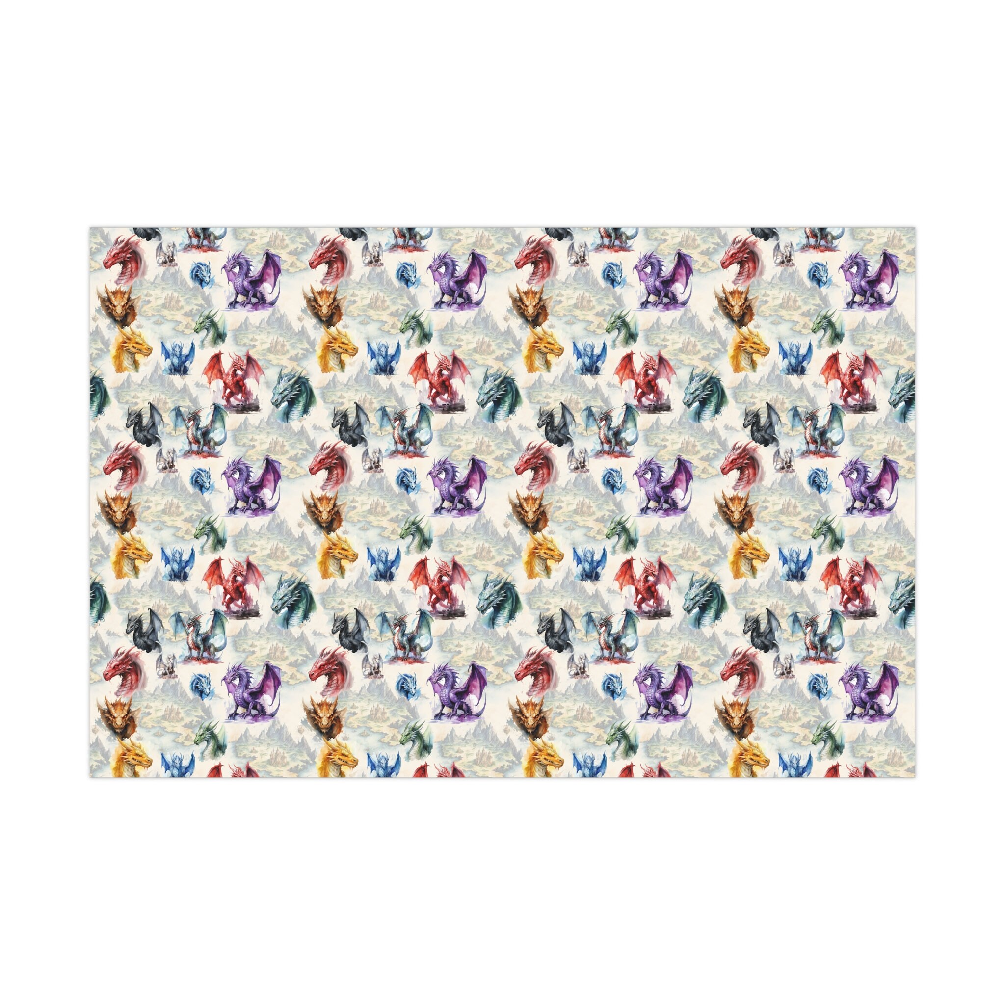 Dnd Wrapping Paper Dragons Gift Wrap, Dungeons and Dragons Fantasy RPG ...