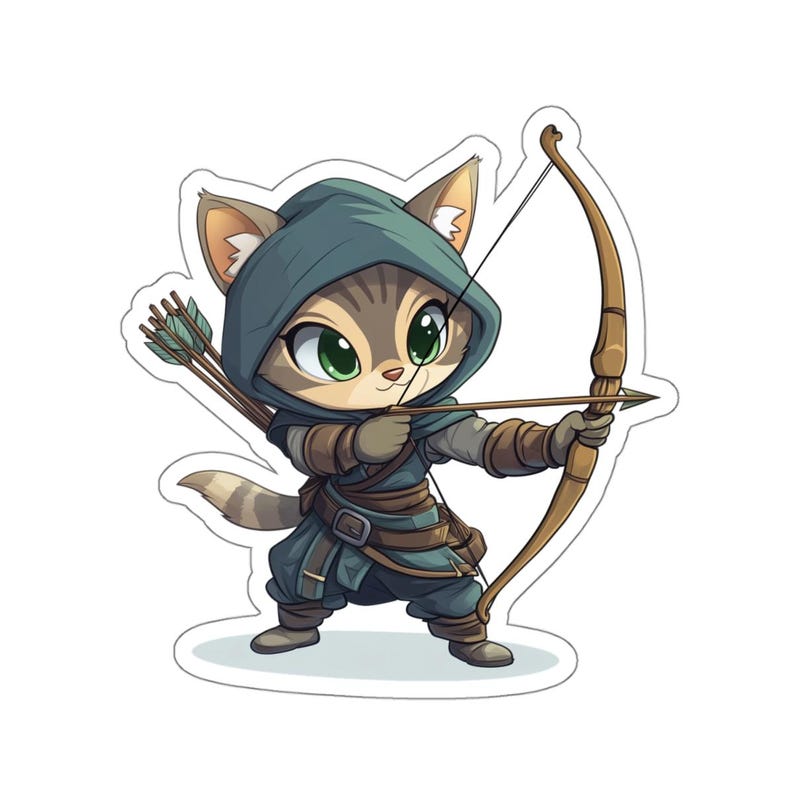 Ranger Cat D&D Class Sticker Dungeons and Dragons - Etsy