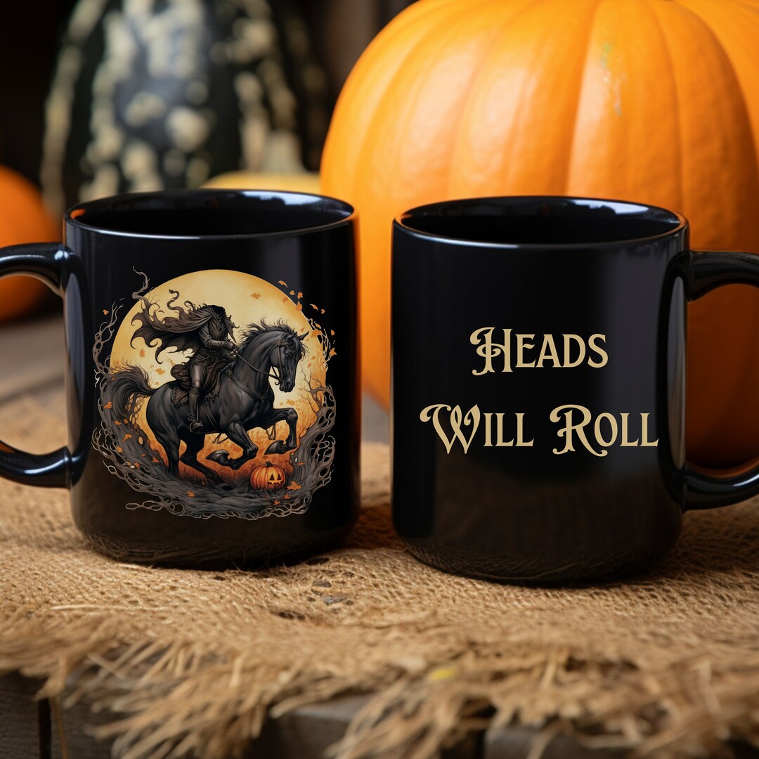 Heads Will Roll Headless Horseman 11oz Black Mug | Legend of Sleepy ...