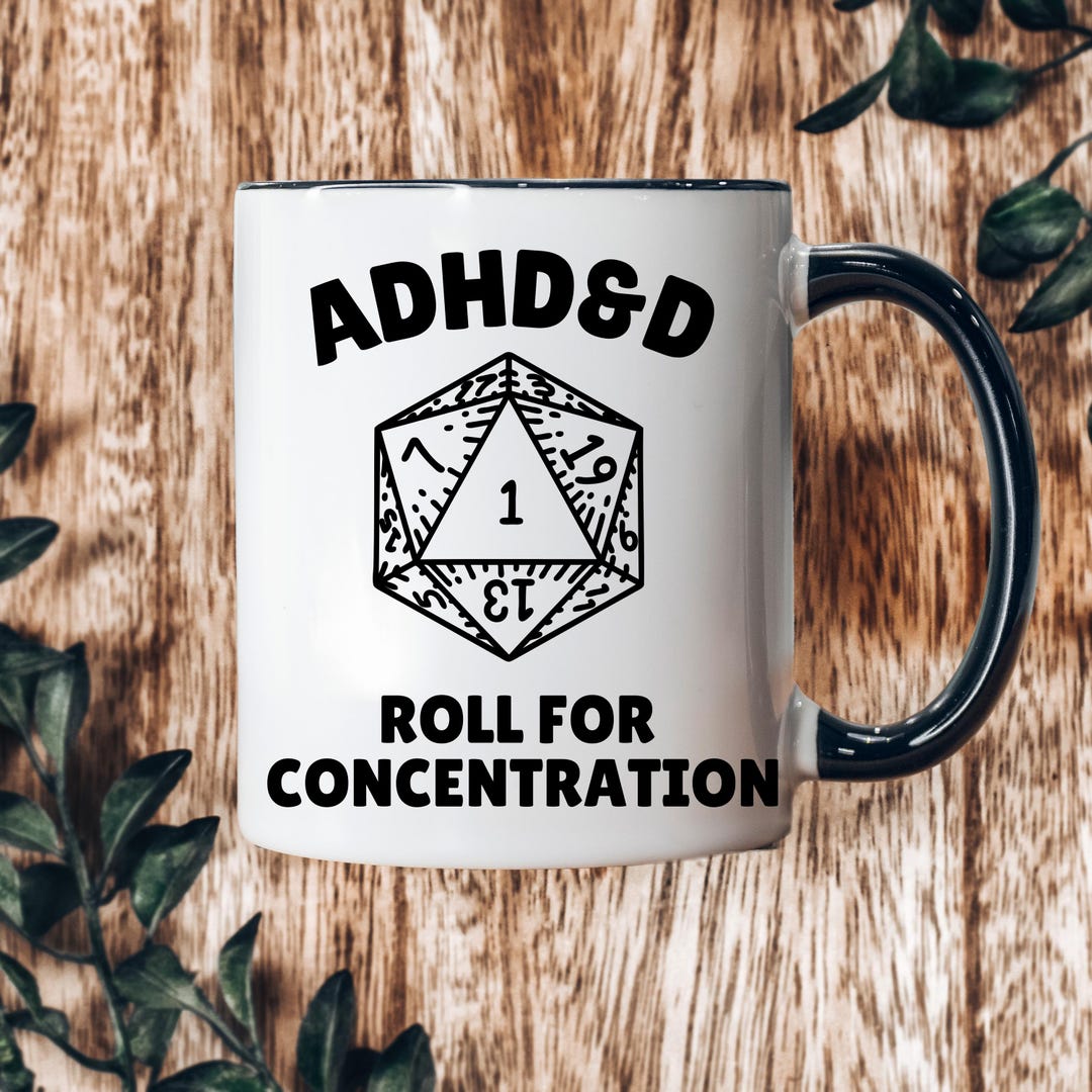 ADHD&D Coffee Mug: Roll for Concentration, Dnd Player Gift - Etsy