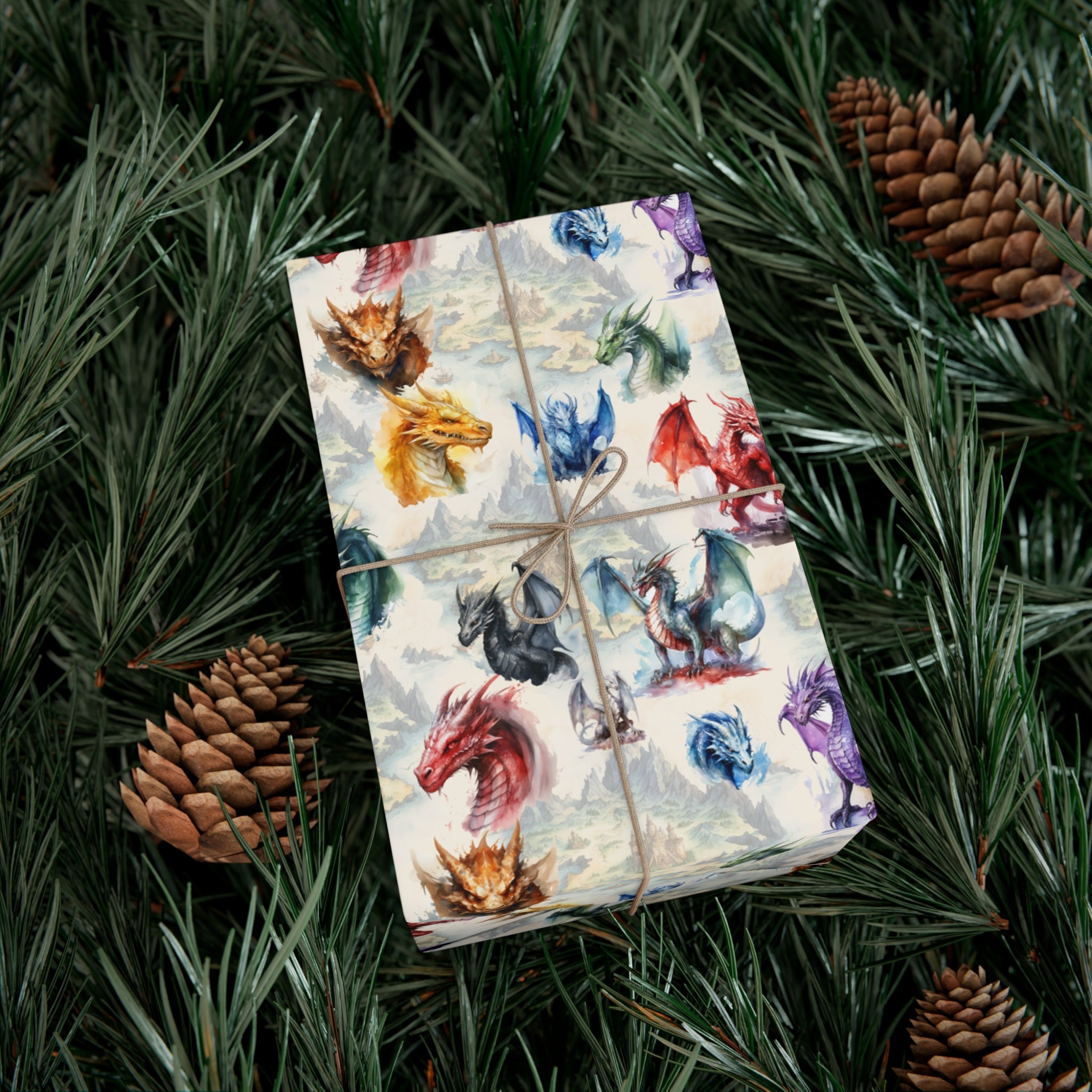 Dnd Wrapping Paper Dragons Gift Wrap, Dungeons and Dragons Fantasy RPG ...