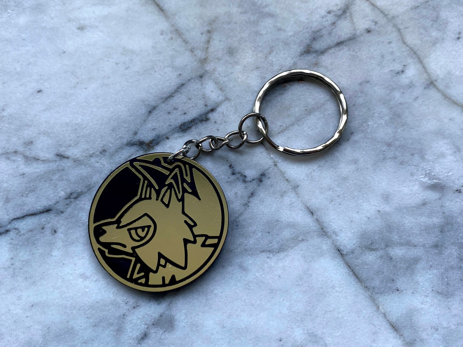 Lycanroc Pokemon Keychain Keyring Made With a Genuine - Etsy