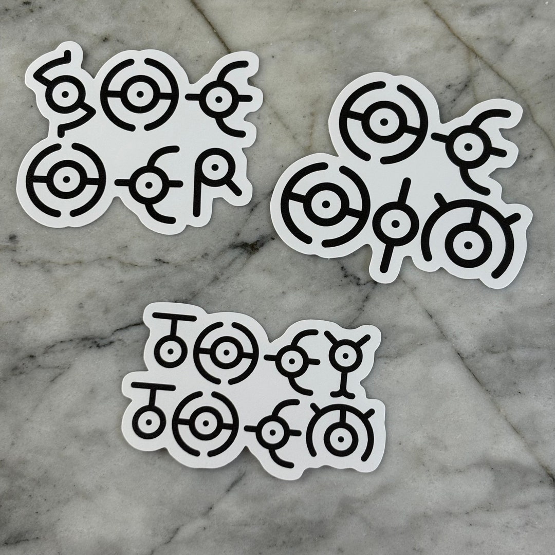 Unown Pronouns Vinyl Matte Sticker Pokemon He Him She Her They Them ...