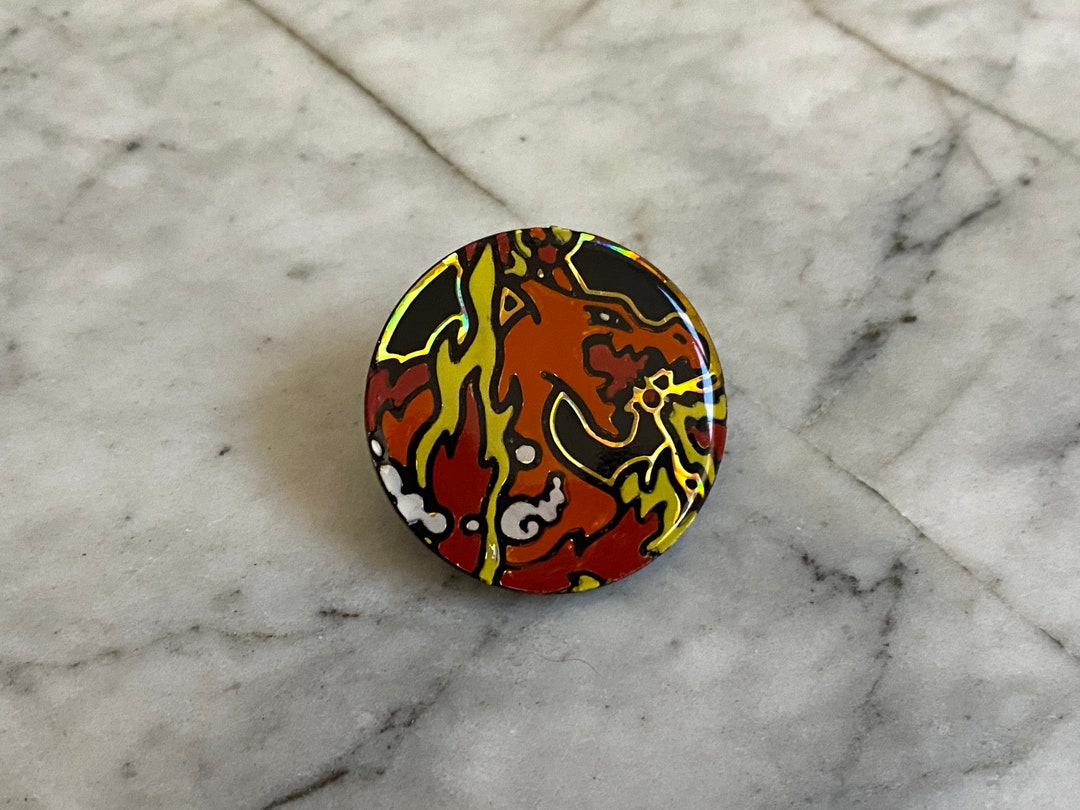 Charizard Pokémon Coin Pin Badge Hand Painted Custom Pokemon Fan Gamer ...