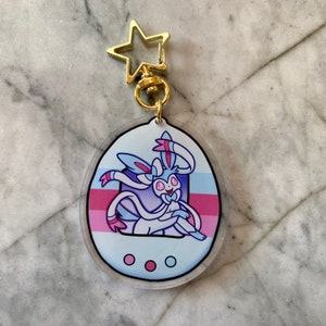 Sylveon Tamagotchi Pokemon Acrylic Keychain Charm Double Sided Shiny ...