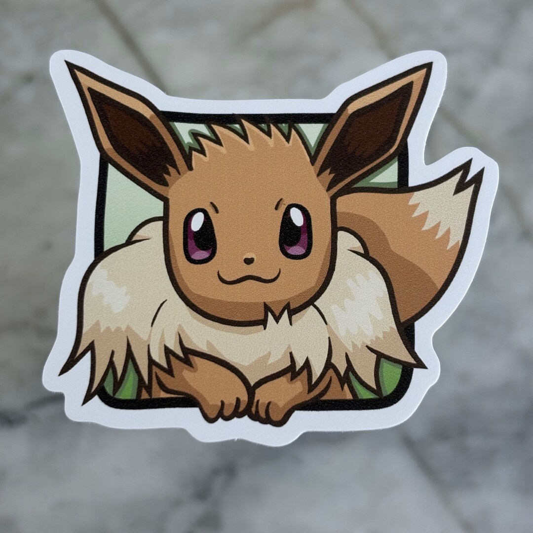 Eevee Vinyl Matte Sticker Pokemon Sticker Gamer Waterproof Weatherproof ...