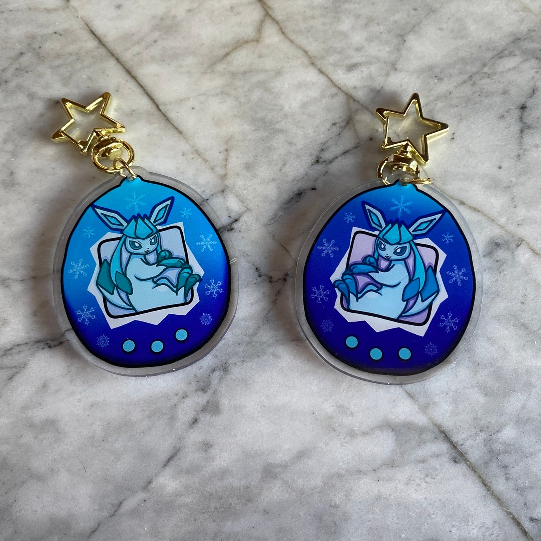 Glaceon Tamagotchi Pokemon Acrylic Keychain Charm Double Sided Shiny ...