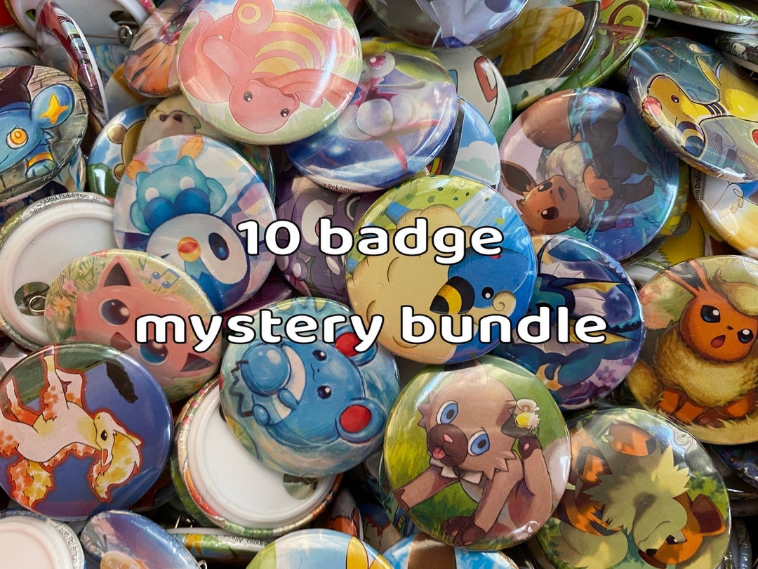 10 Assorted Pokemon Button Badges Handmade Pokemon Card Pin Pinback ...