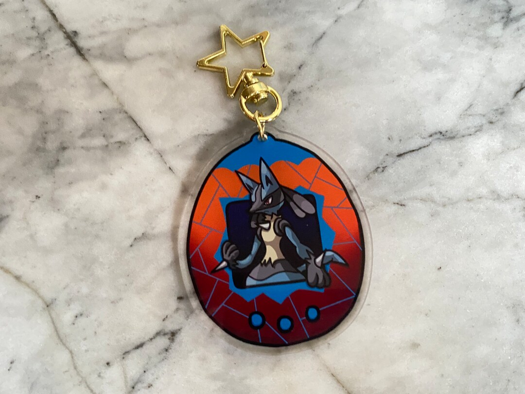 Lucario Tamagotchi Pokemon Acrylic Keychain Charm Keyring - Etsy