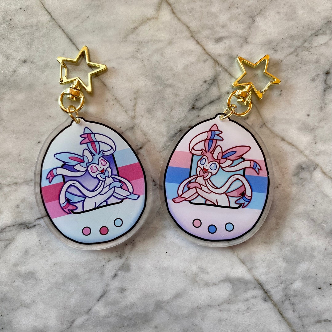 Sylveon Tamagotchi Pokemon Acrylic Keychain Charm Double Sided Shiny ...