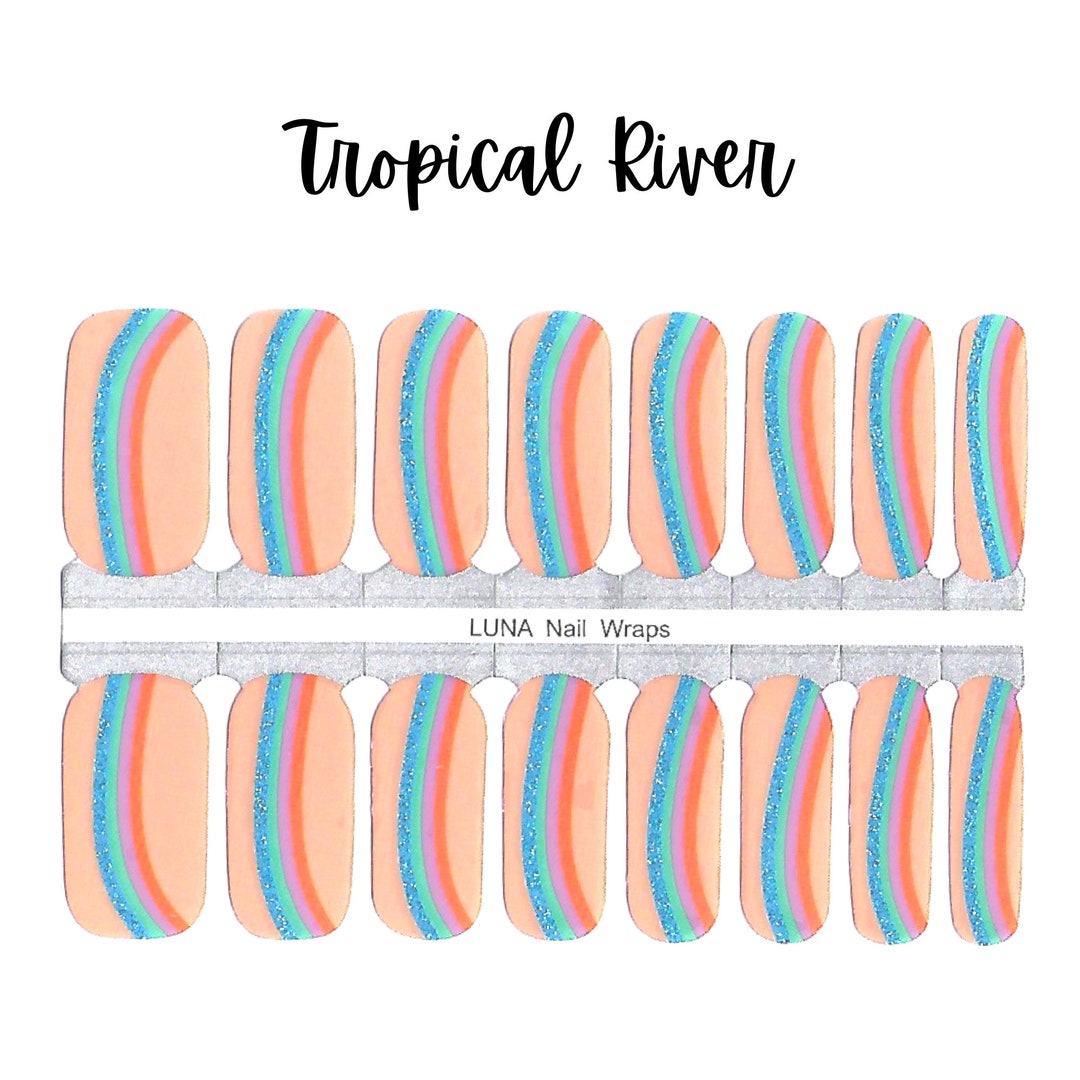 Tropical River Nail Wraps Nail Polish Stickers - Etsy