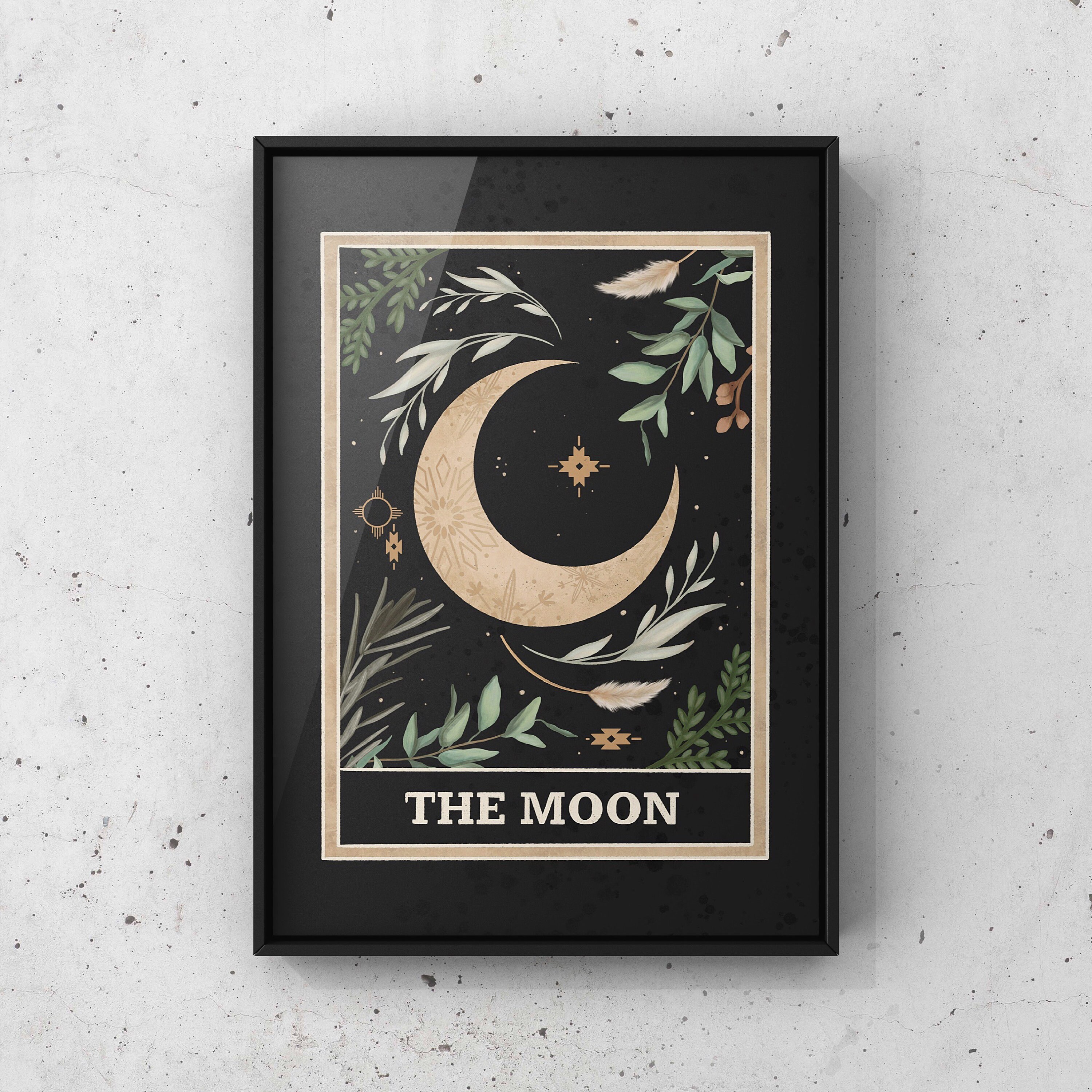 MOON TAROT CARD Art Print, Lunar Illustration, Psychic Lover Gift, A3 ...
