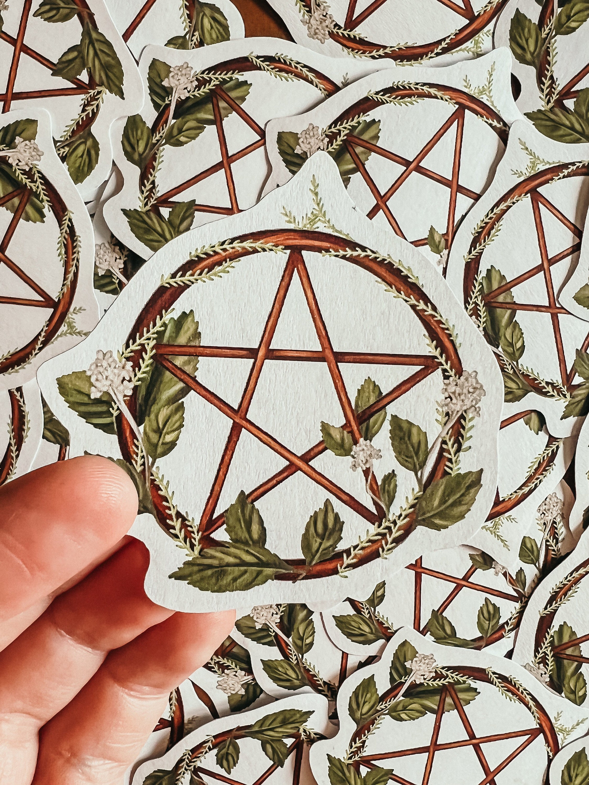 PENTAGRAM STICKER 7cm X7cm, Pagan Decor, Witchcraft Label, Spiritual ...
