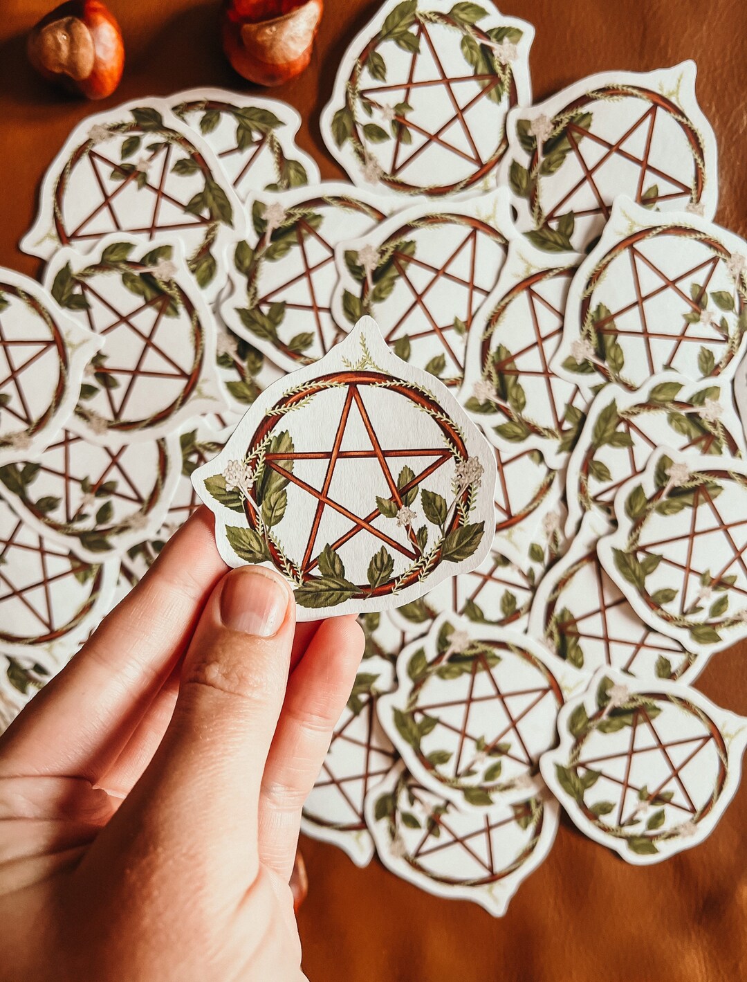PENTAGRAM STICKER 7cm X7cm, Pagan Decor, Witchcraft Label, Spiritual ...
