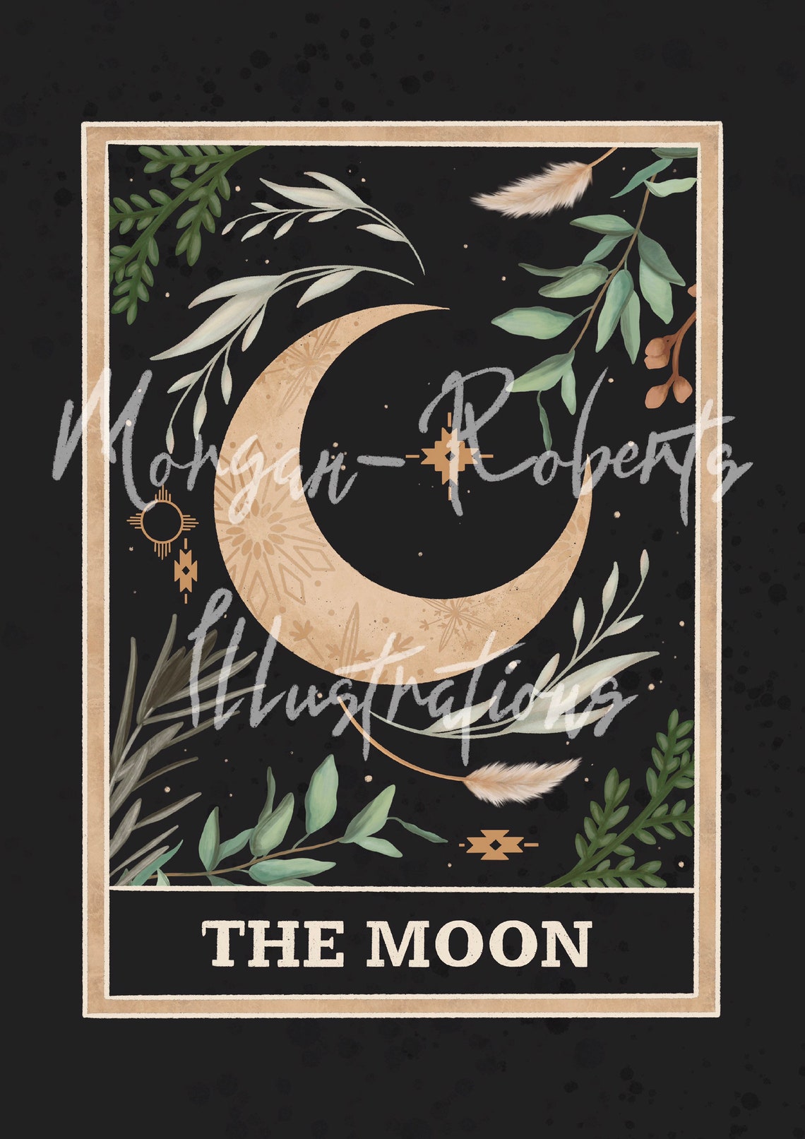 MOON TAROT CARD Art Print Lunar Illustration Psychic Lover - Etsy