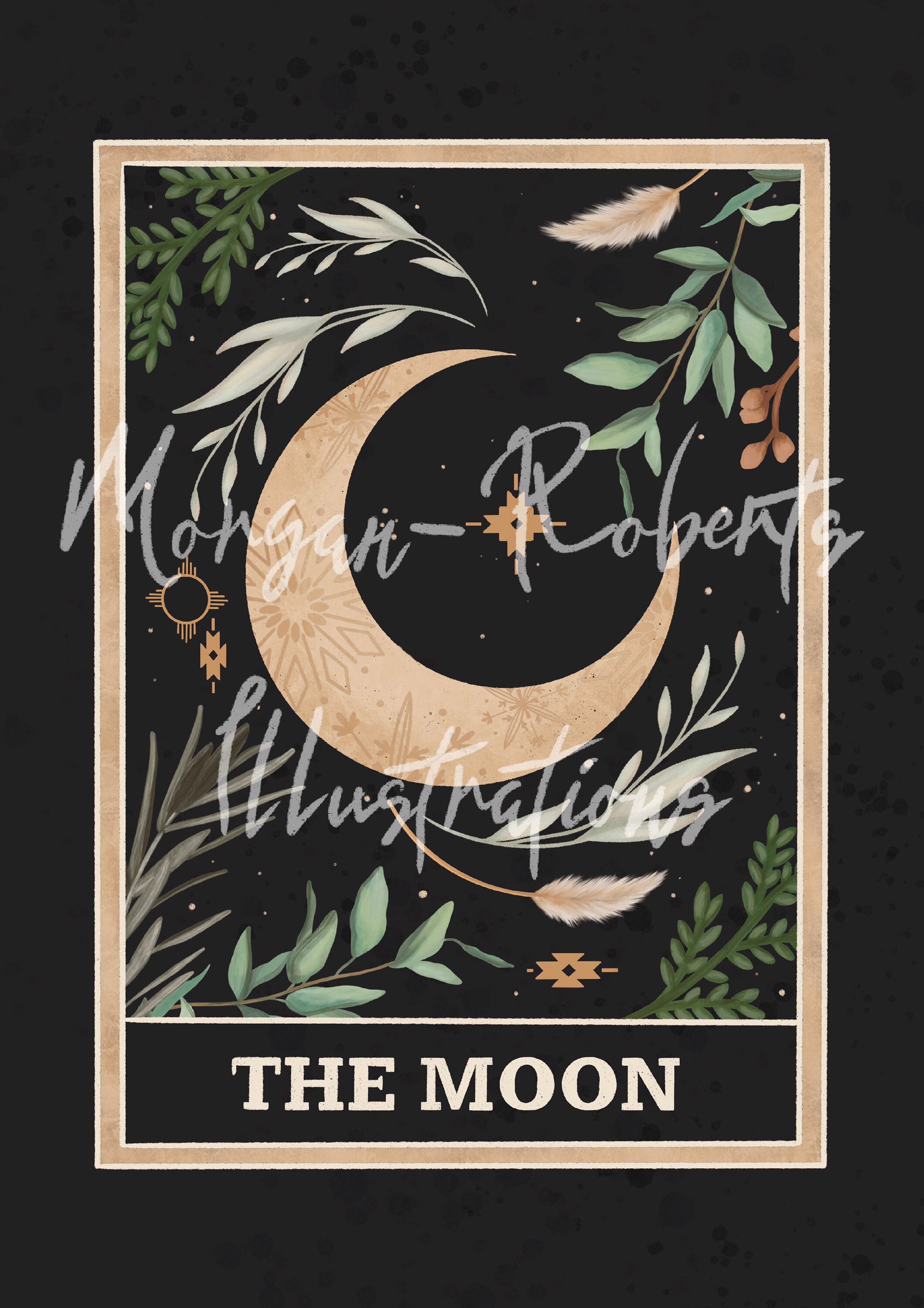 MOON TAROT CARD Art Print, Lunar Illustration, Psychic Lover Gift, A3 ...