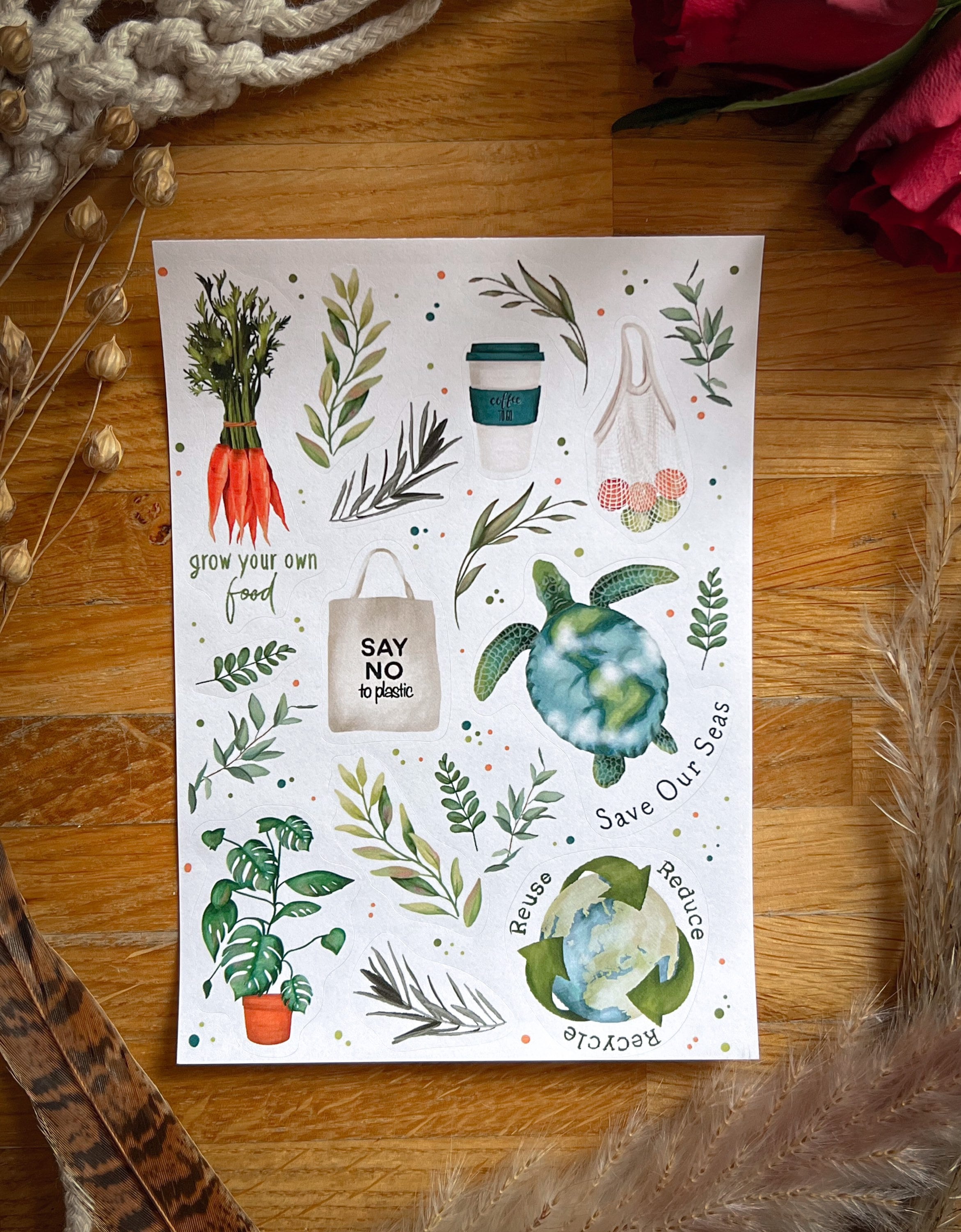 ECO-WARRIOR Sticker Sheet A6, Earth Friendly Scrapbooking ...