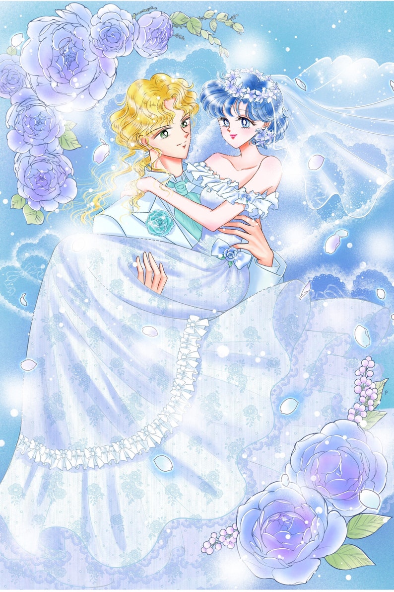 Sailor Moon Prints. Wedding Illustration. High Resolution Fan - Etsy