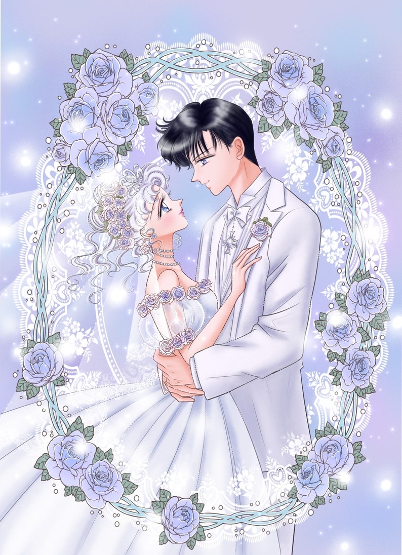 Sailor Moon Prints. Wedding Illustration. High Resolution Fan - Etsy