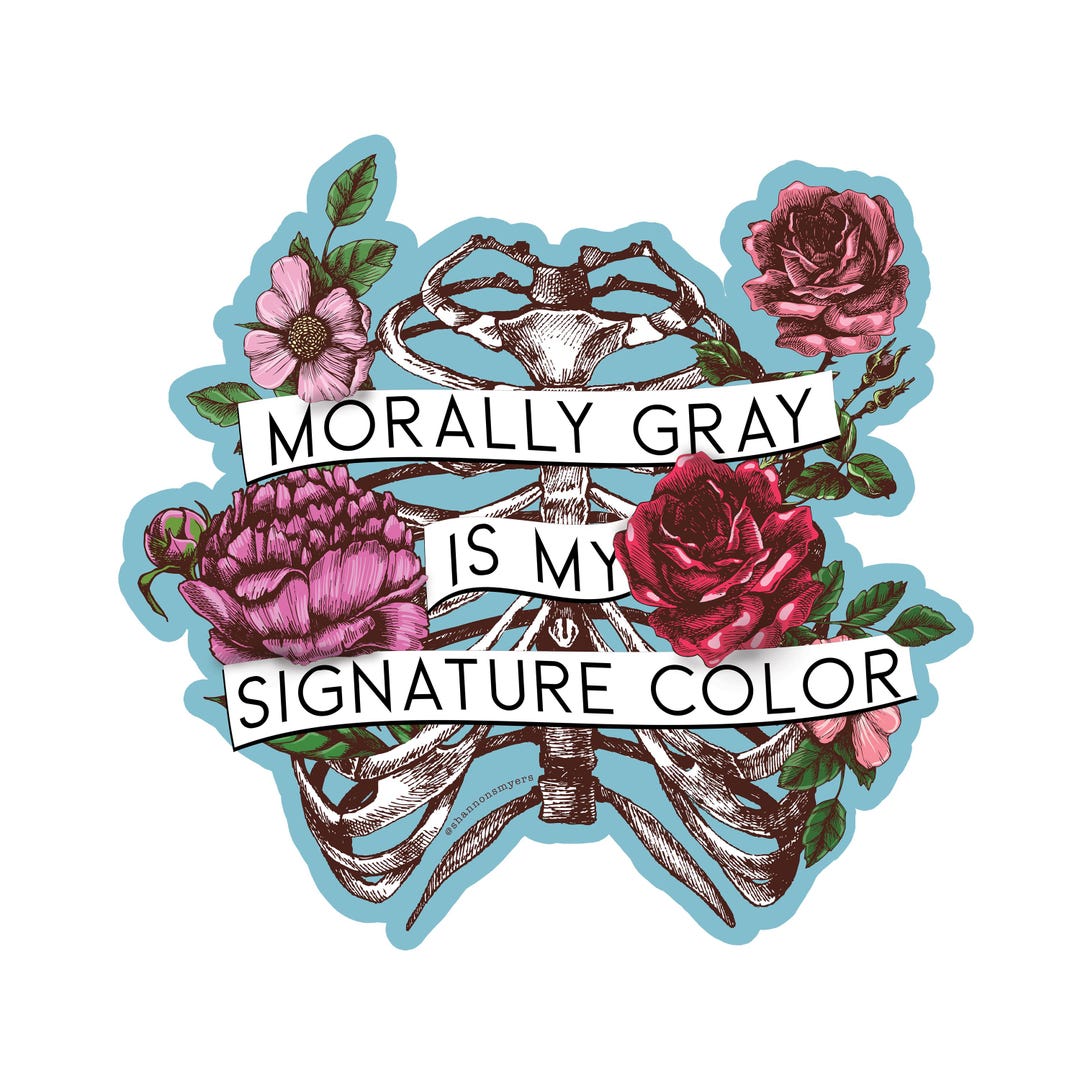 Morally Gray Matte Vinyl Sticker | Laptop Stickers for Bookworms - Etsy