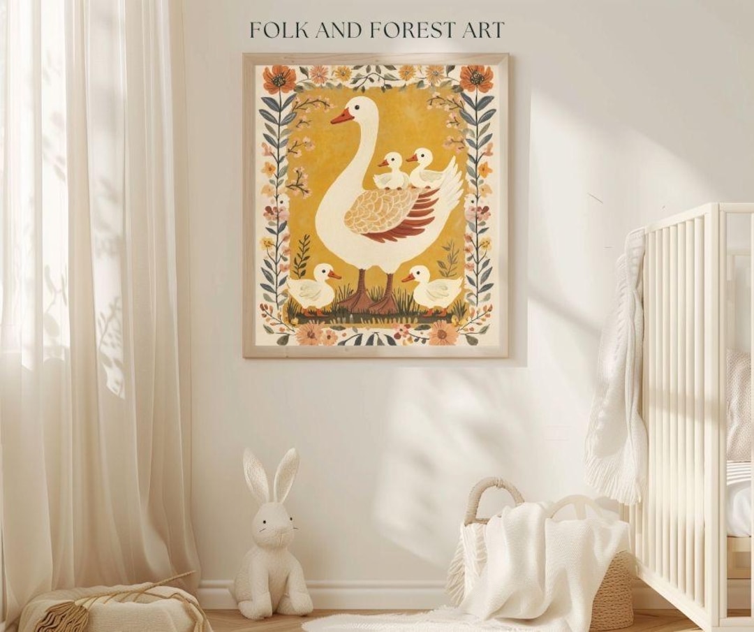 Goose and Goslings Printable Wall Art – Rustic Cottagecore Nursery ...